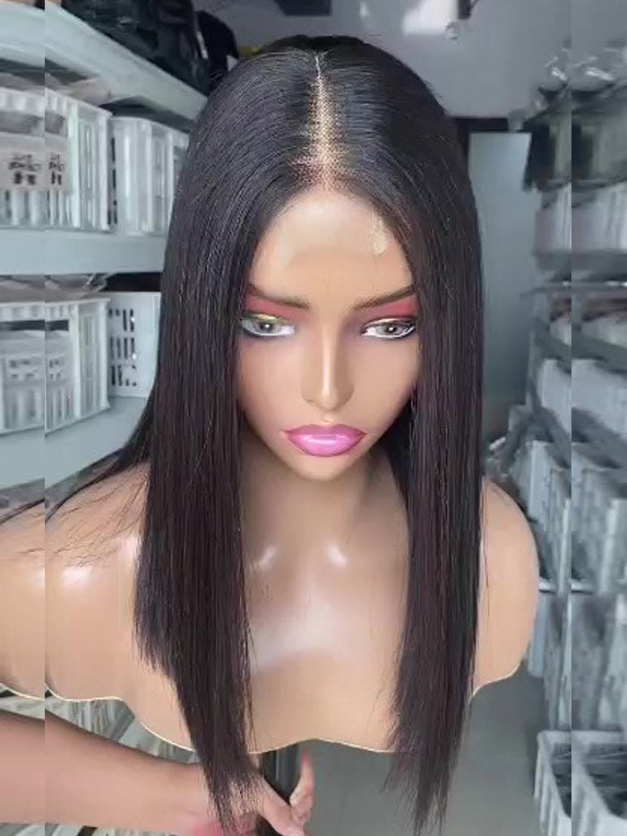 Best Beauty Hair 2x6 Lace Closure Wig Short Bob Double Drawn Human Hai