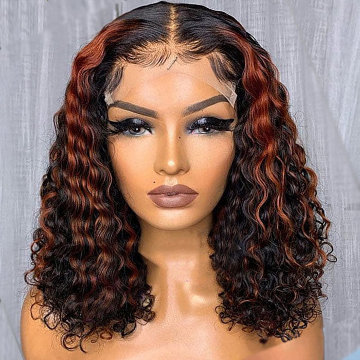 Best Beauty Hair Piano Highlight Color 1B/#350 Lace Closure Bob Wig Hu